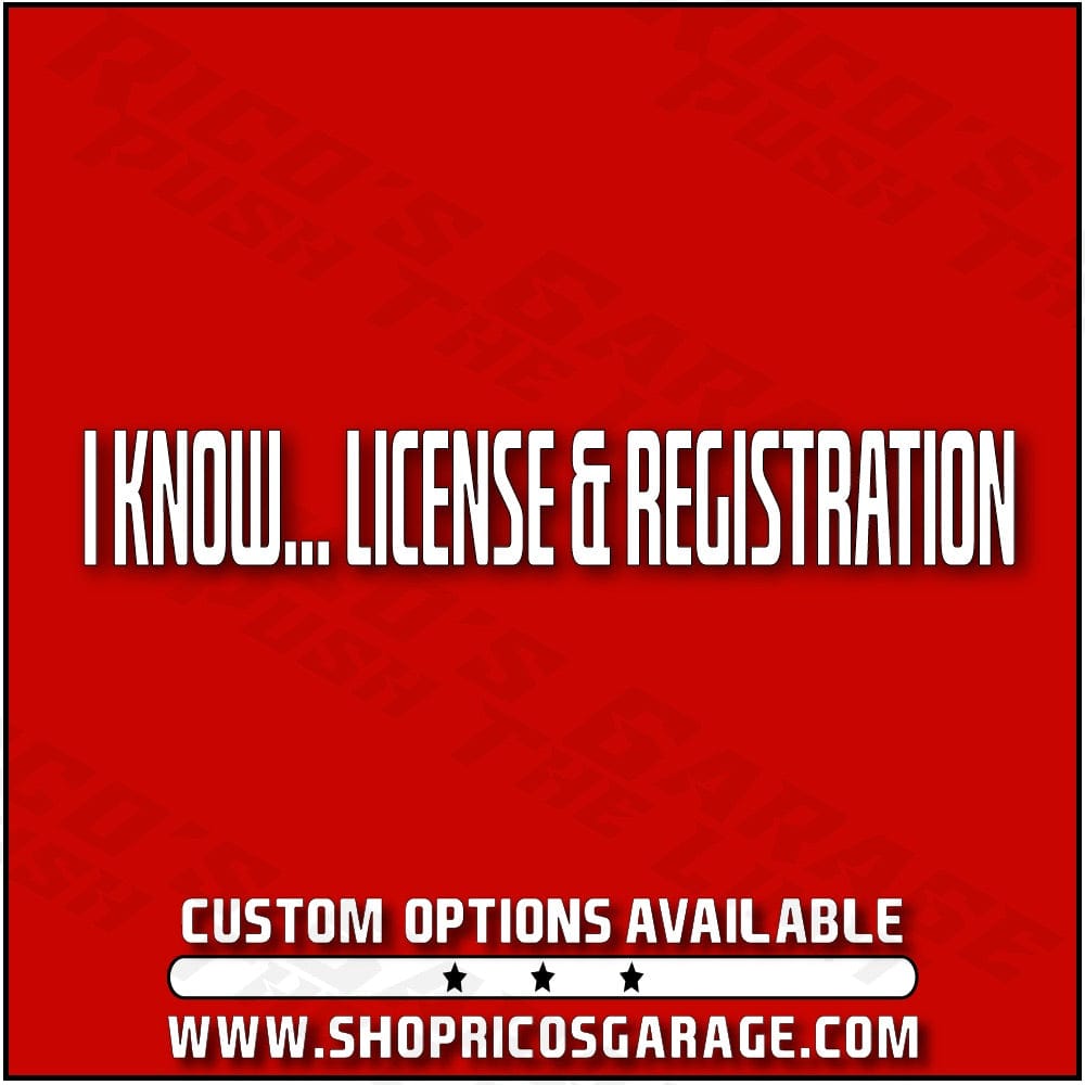 License & Registration Vinyl Decal - Custom Vinyl Decals and more ...